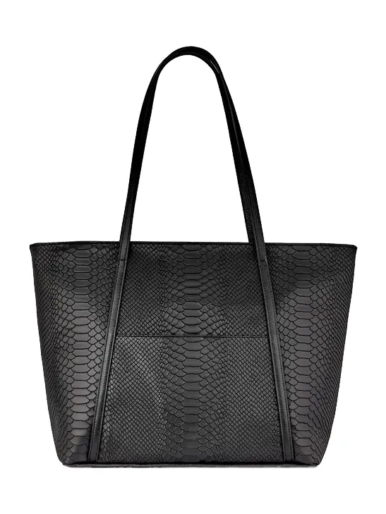 Gigi New York Embossed Python Leather Travel Tote - Natural