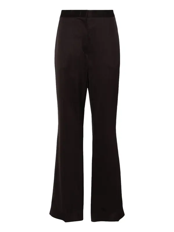 JIL SANDER Pressed-crease High-waisted Trousers - Brown