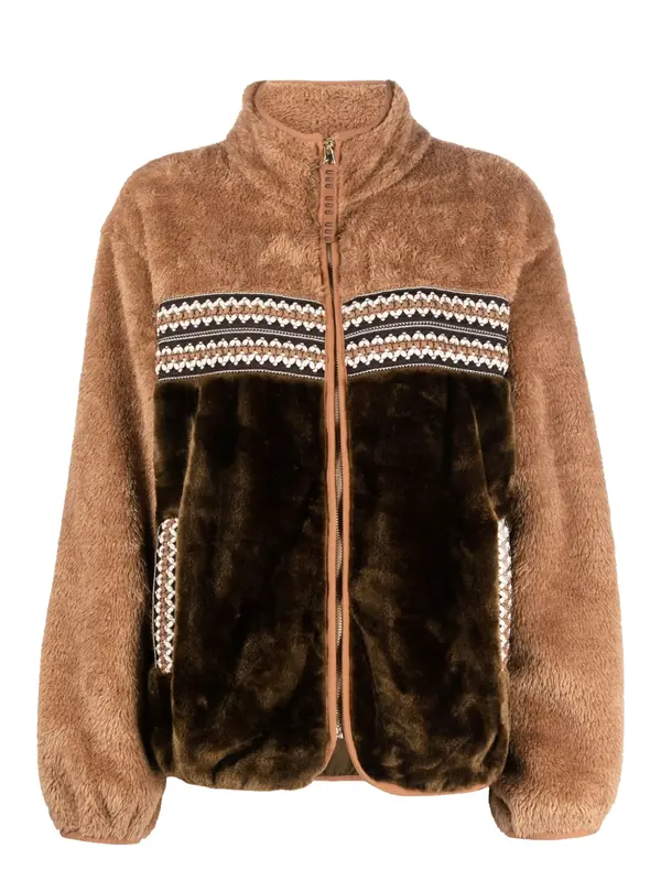 UGG Marlene Funnel-neck Fleece Jacket - Brown