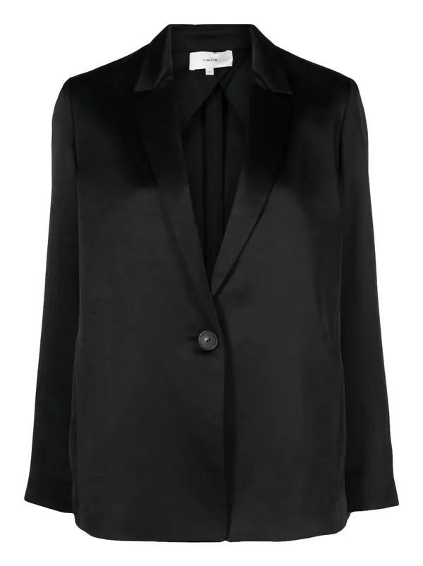 Vince Single-breasted Satin Blazer - Black