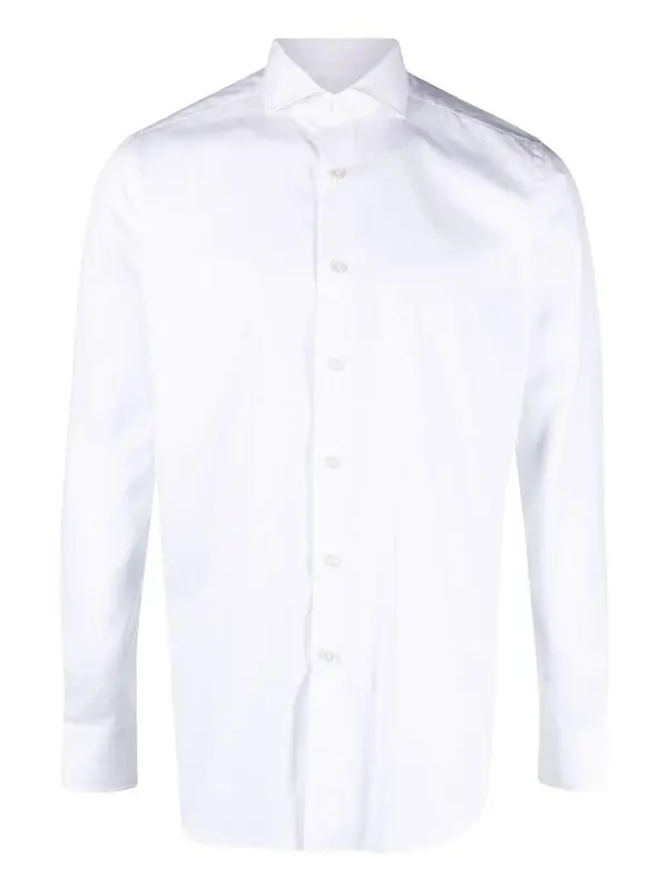 XACUS Spread-collar Cotton Shirt - White