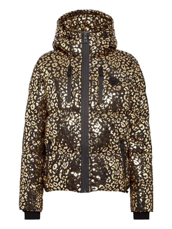 PLEIN SPORT Leopard-print Puffer Jacket - Gold