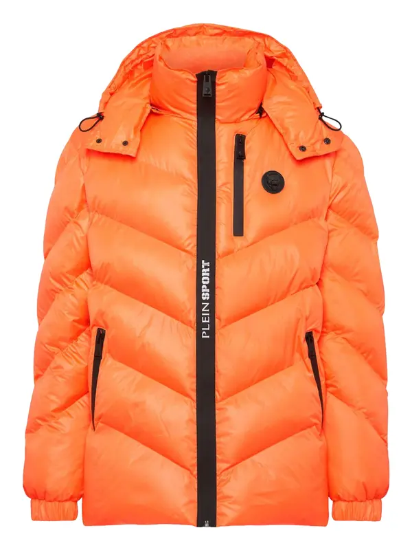 PLEIN SPORT Logo-patch Puffer Jacket - Orange