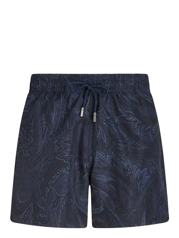 Etro Paisley-print Swim Shorts - Blue