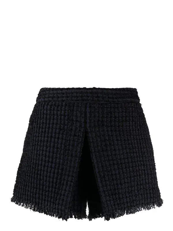 Dsquared2 Frayed-edge Tweed Shorts - Blue