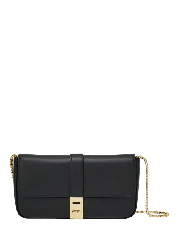 FERRAGAMO Gancini-plaque Leather Mini Bag - Black