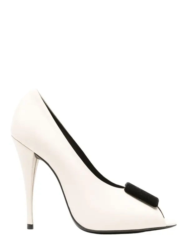 Saint Laurent 115mm Silk-satin Pumps - Neutrals