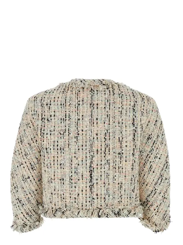 Alexander McQueen Frayed Tweed Jacket - Neutrals
