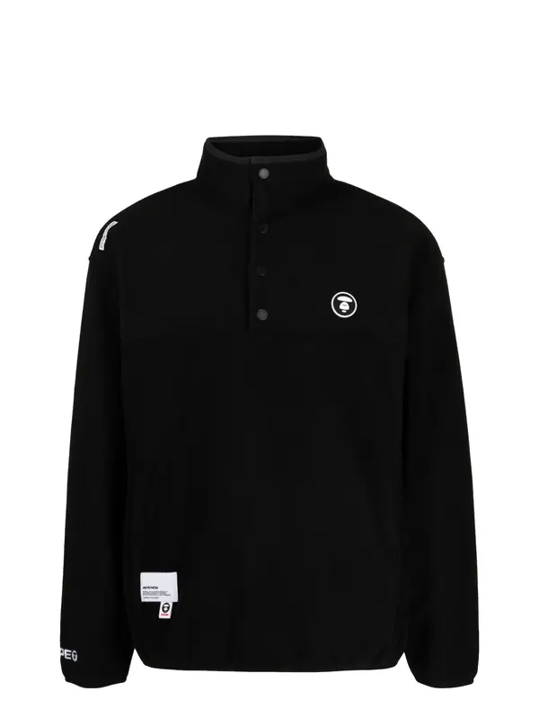 AAPE BY *A BATHING APE® Logo Appliqué Roll-neck Sweatshirt - Black