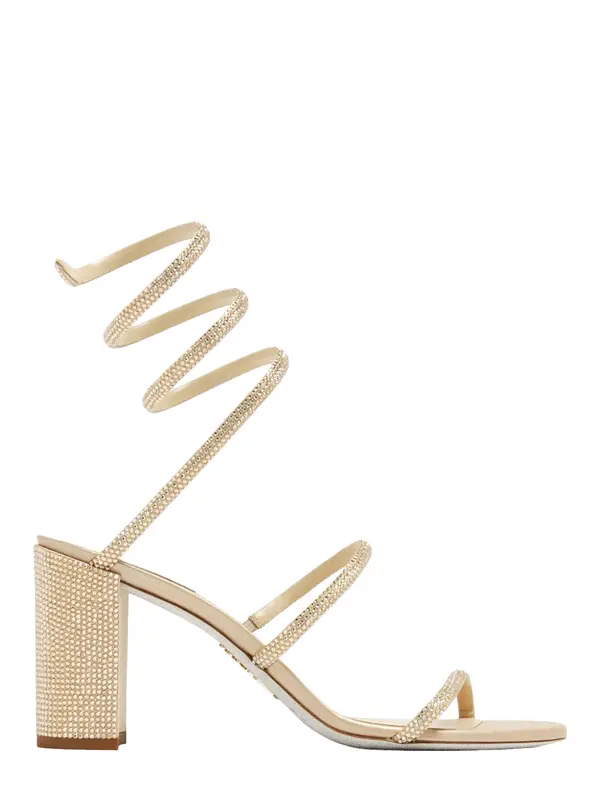 Rene Caovilla Cleo 80mm Crystal-embellished Sandals - Neutrals