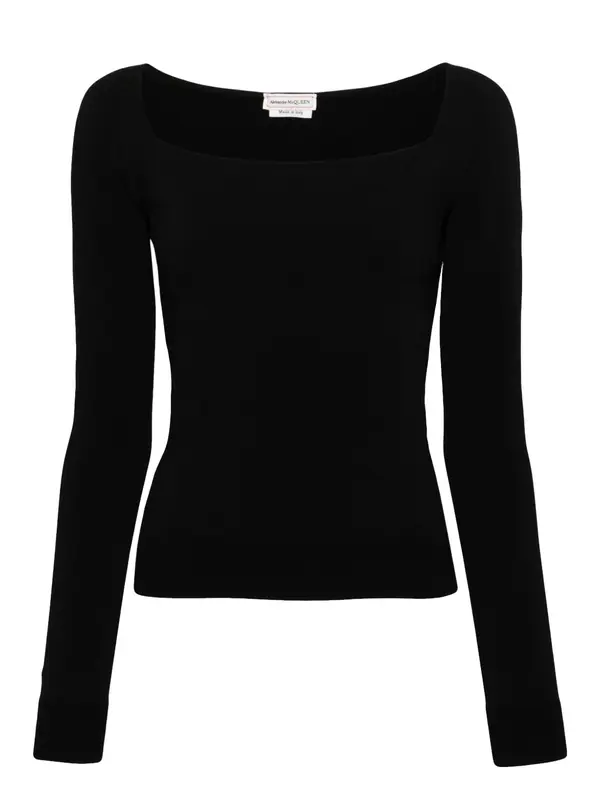 Alexander McQueen Ribbed-knit Top - Black