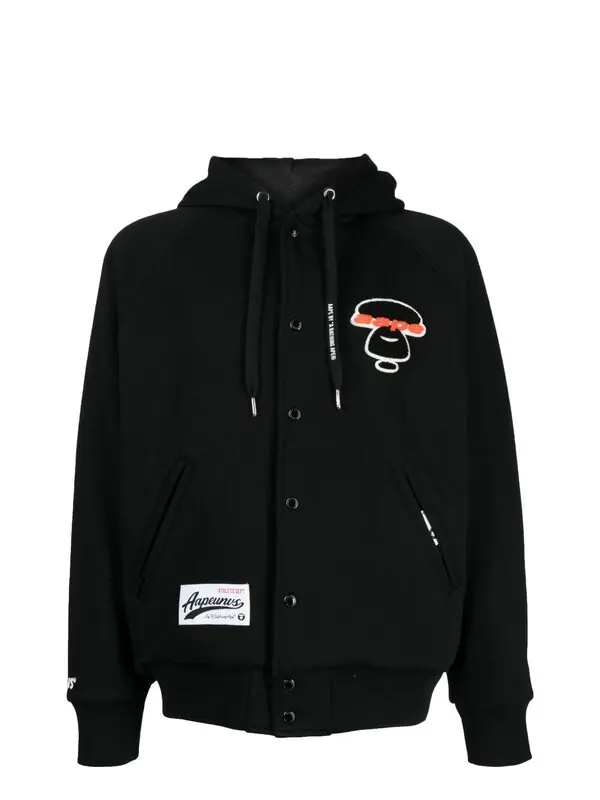 AAPE BY *A BATHING APE Moonface Camo Reversible Hooded Jacket - Black
