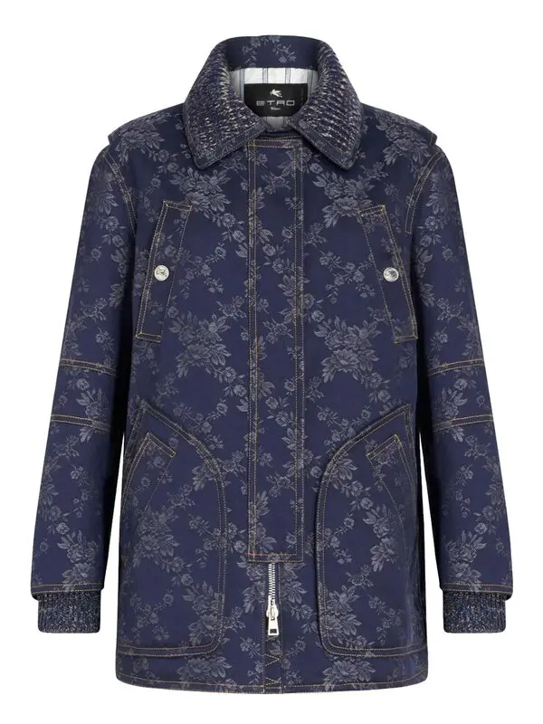 Etro Jacquard Denim Jacket - Blue