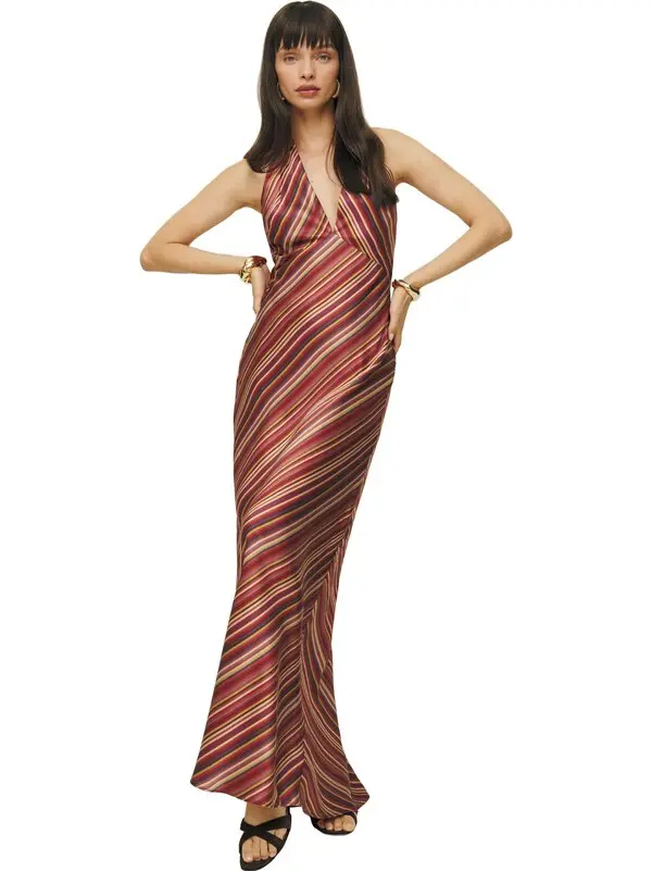 REFORMATION Daniela Silk Maxi Dress - Multi