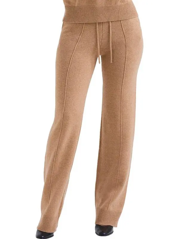 House Of Cb Yalina Knit Track Pants - Camel