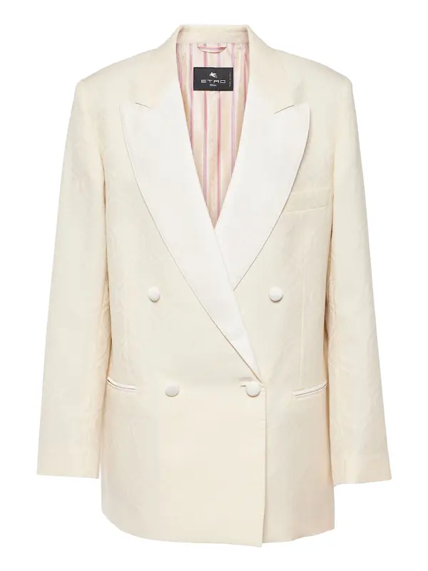 Etro Floral Jacquard Blazer - White