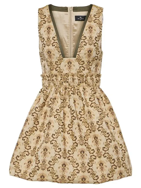 Etro Jacquard Mini Dress - Gold