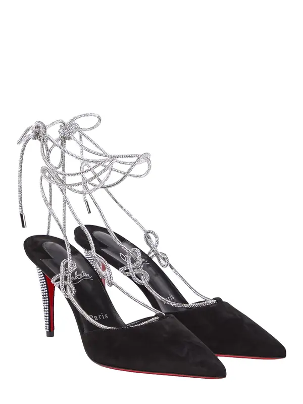 CHRISTIAN LOUBOUTIN Astrid Lace Strassita 85 Pumps - Black