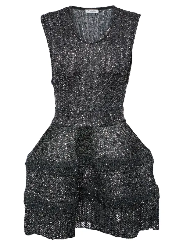 Alaïa Sequined Mini Dress - Silver