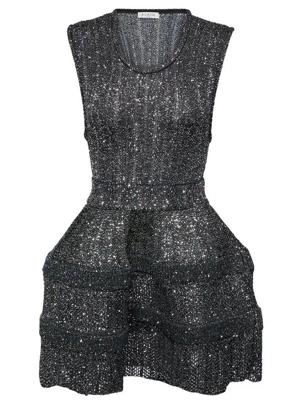 Alaïa Sequined Mini Dress - Silver