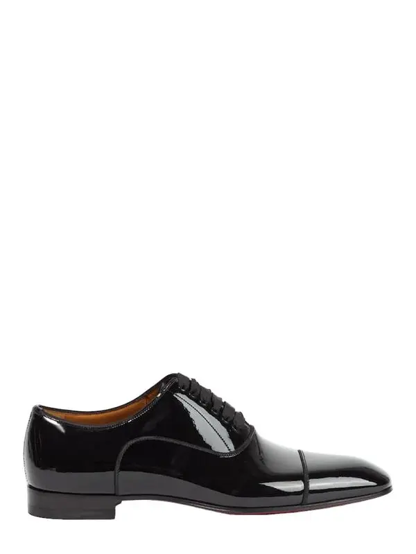 CHRISTIAN LOUBOUTIN Greggo Patent Leather Oxford Shoes - Black