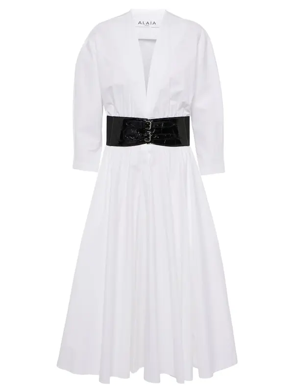 Alaïa Cotton Midi Dress - White