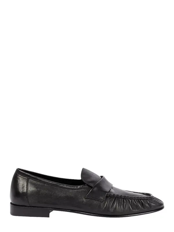 THE ROW Soft Leather Loafers - Black