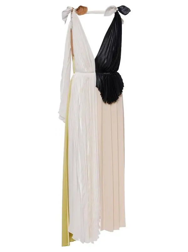 Victoria Beckham Pleated Maxi Dress - Multicoloured