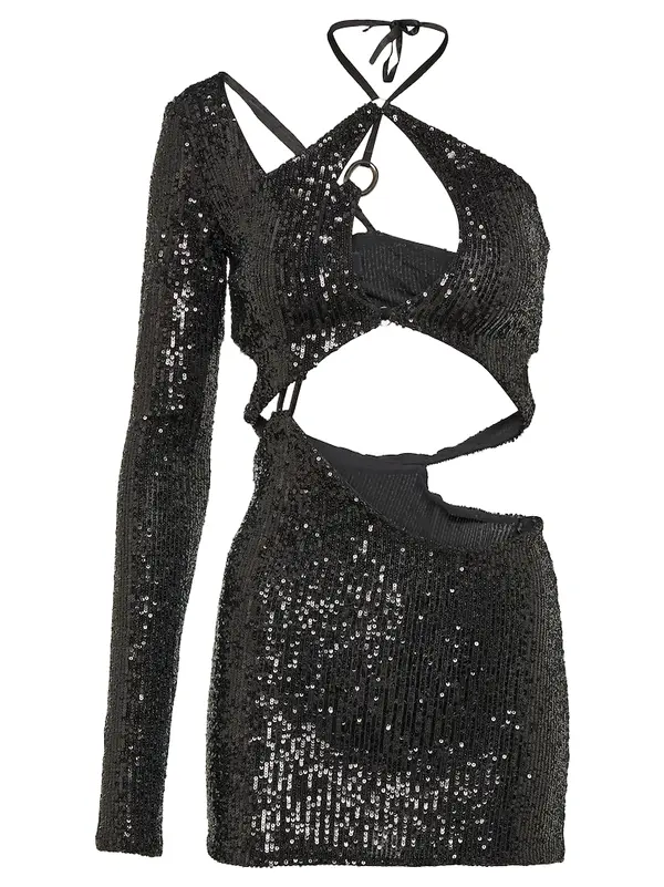 ROBERTA EINER Banu Sequined Minidress - Black