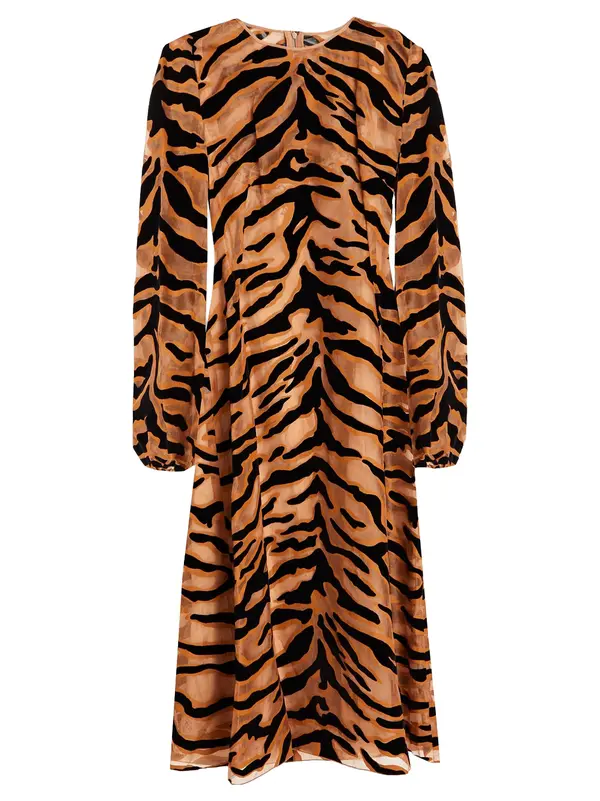 Dolce & Gabbana Tiger-print Gauze Midi Dress - Animal Print
