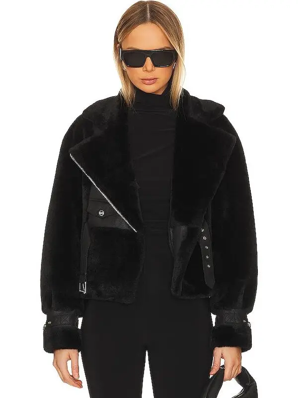 LAMARQUE Elody Faux Fur Jacket - Black