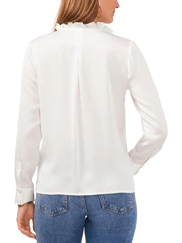 Vince Camuto Long Sleeve Ruffled Top - New Ivory