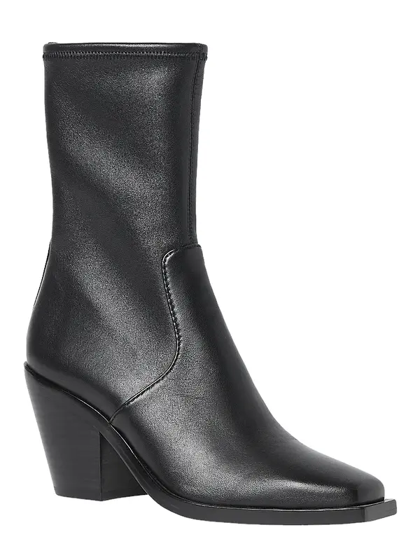 LOEFFLER RANDALL Reese Square Toe High Heel Booties - Black