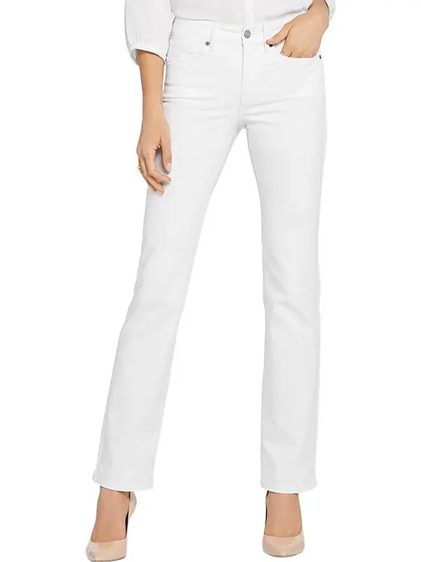 NYDJ Marilyn High Rise Straight Jeans - Optic White