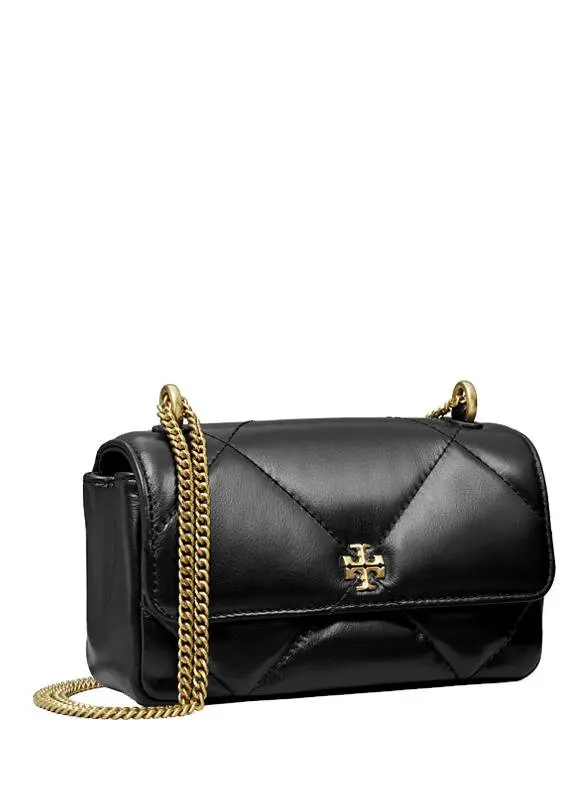 Tory Burch Mini Kira Diamond Quilt Flap Bag - Black