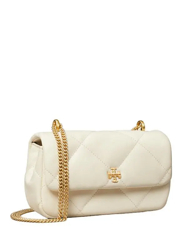Tory Burch Mini Kira Diamond Quilt Flap Bag - Warm White