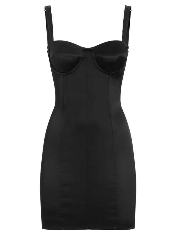 Dolce & Gabbana Satin Corset Minidress - Black