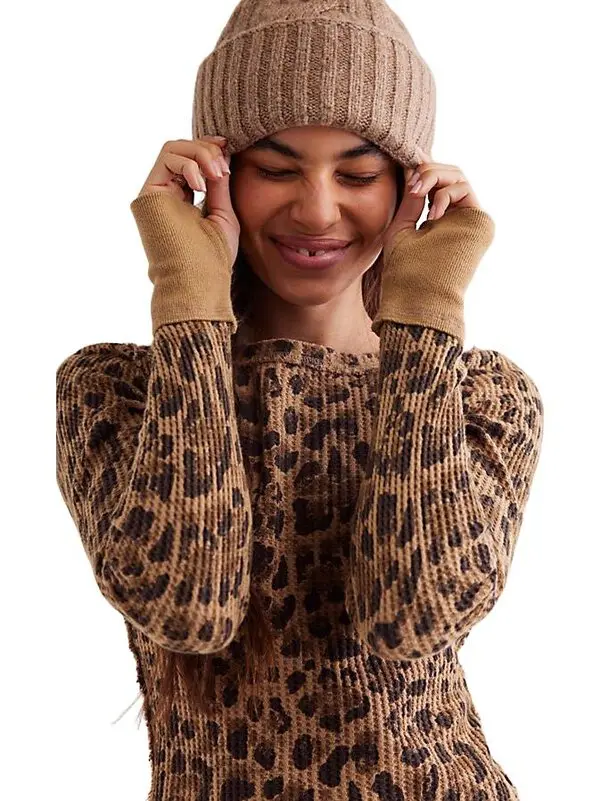 Free People Pretty Little Thermal - Leopard