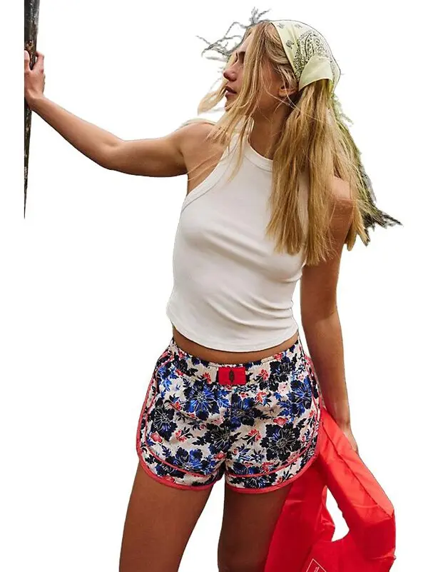 Free People Varsity Blues Printed Shorts - Waterfloral Combo