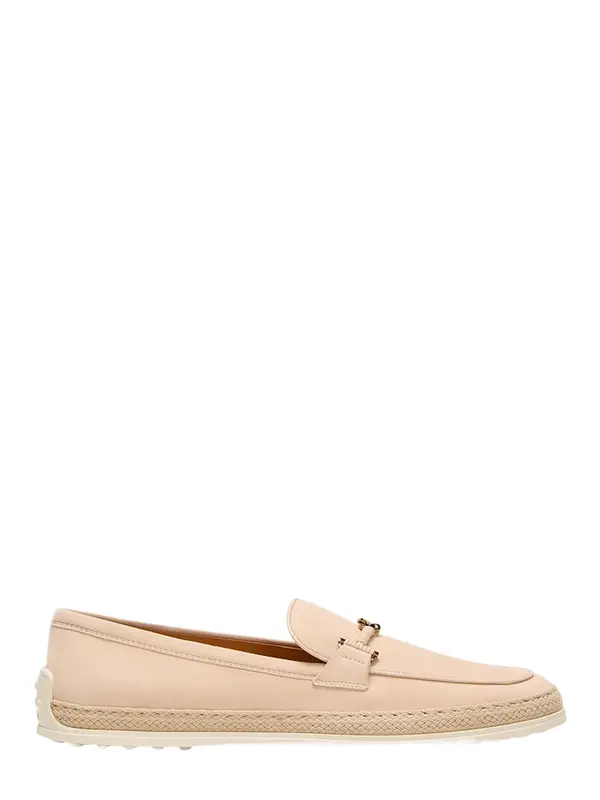 TOD'S Gomma Suede T-ring Espadrille Loafers - Naturale