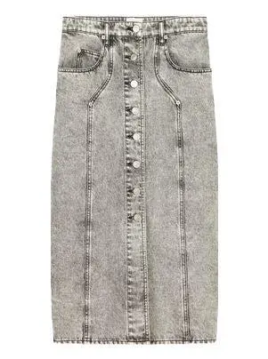 MARANT ETOILE Vandy Denim Skirt - Light Gray