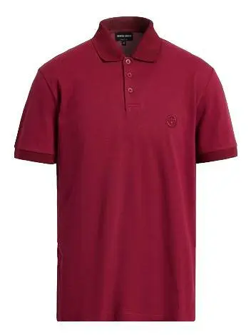 Giorgio Armani Polo Shirt Garnet Size Cotton, Elastane - Red