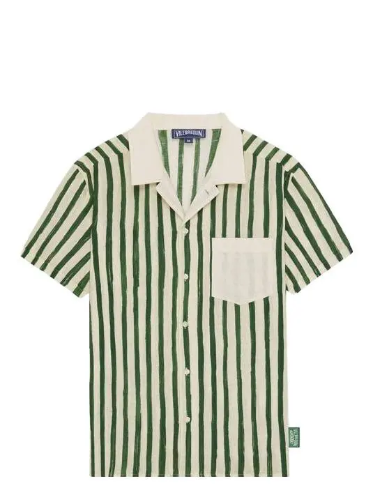 Vilebrequin Linen Bowling Shirt Hs Stripes X Highsnobiety Shirt Charli - Green