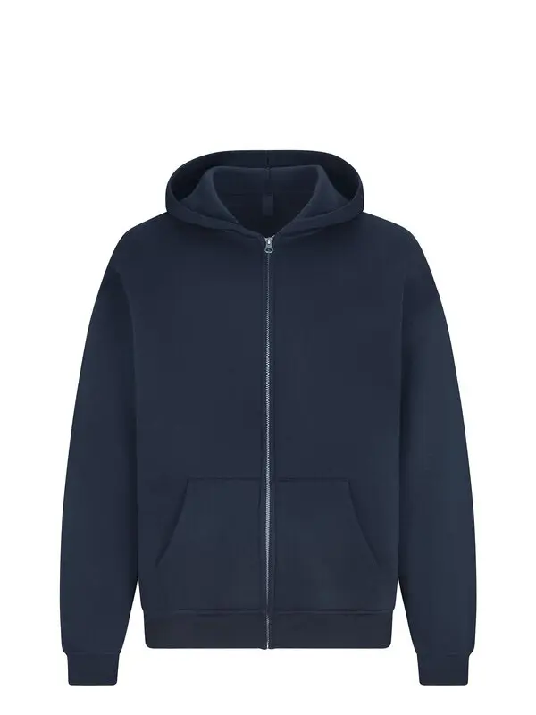 SKIMS Relaxed Fleece Zip Up Hoodie - Navy
