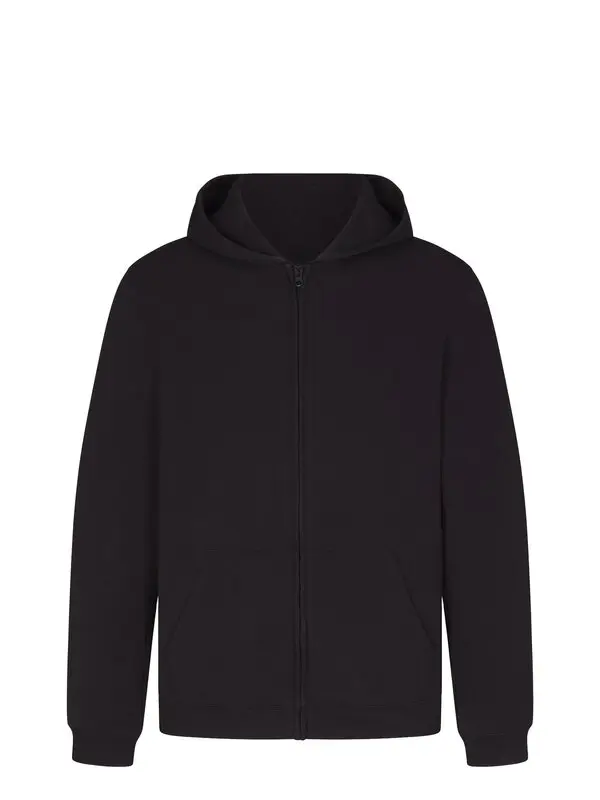 SKIMS Jersey Lounge Zip Up Hoodie - Obsidian