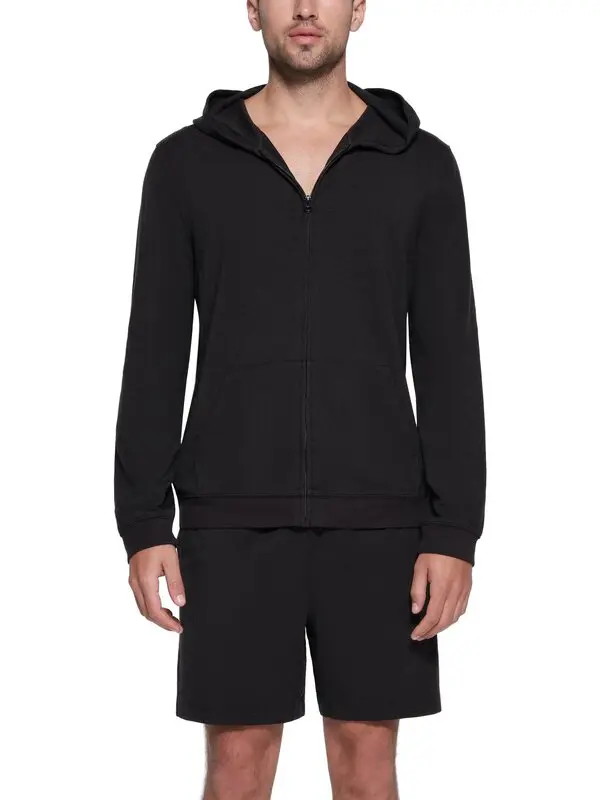SKIMS Jersey Lounge Zip-up Hoodie - Obsidian