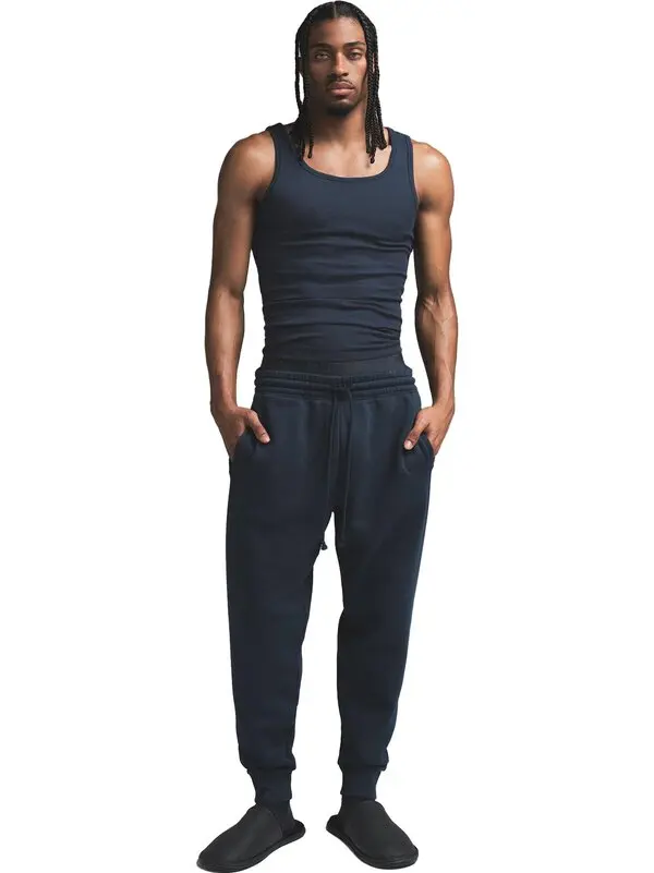 SKIMS Fleece Lounge Tapered Jogger - Navy
