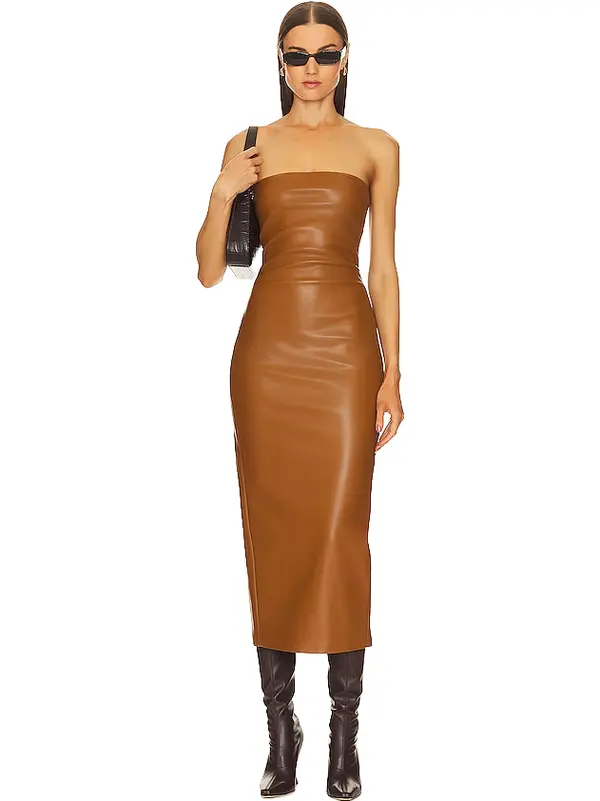 CULTNAKED Killa Faux Leather Dress - Choco