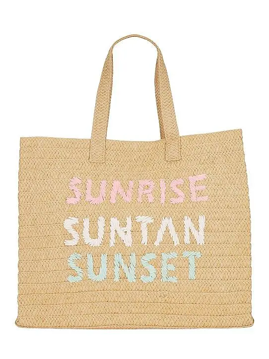 BTB LOS ANGELES Sunrise Sunset Tote - Sand & Mint Rainbow