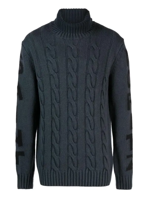 MC2 SAINT BARTH Logo-jacquard Fisherman's-knit Jumper - Black